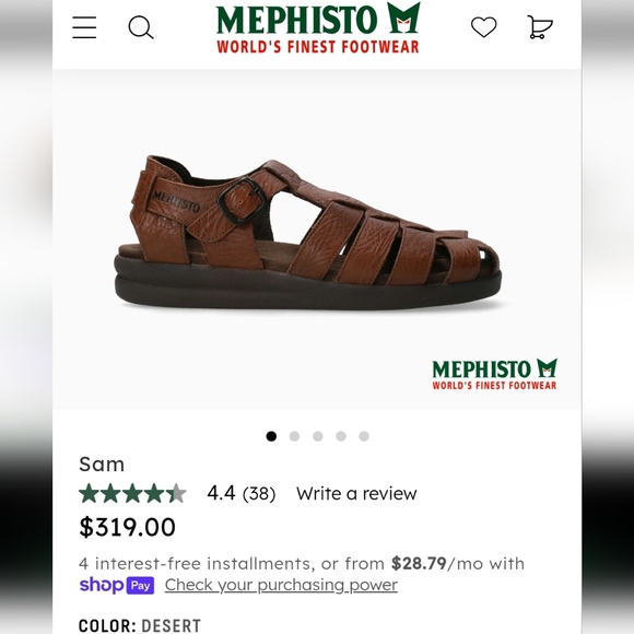 Mephisto | Shoes | Mephisto Sam Tan Leather Sandals Size Fr44 Us | Poshmark